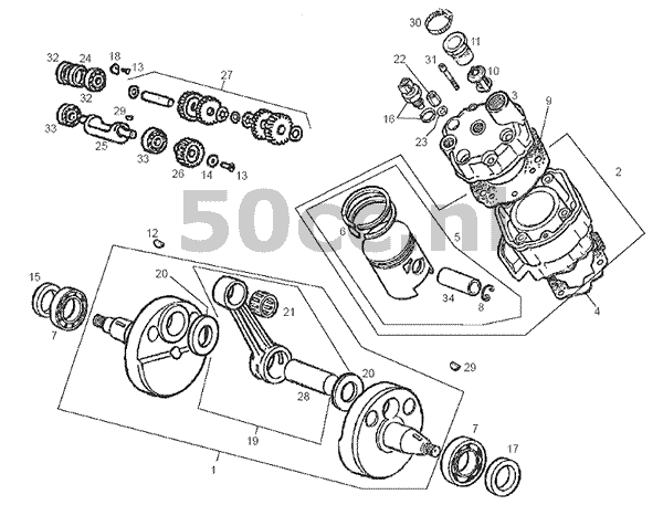 Exploded view derbi - gpr50 - motor 2scooters, bromfietsen en 2-takt ...