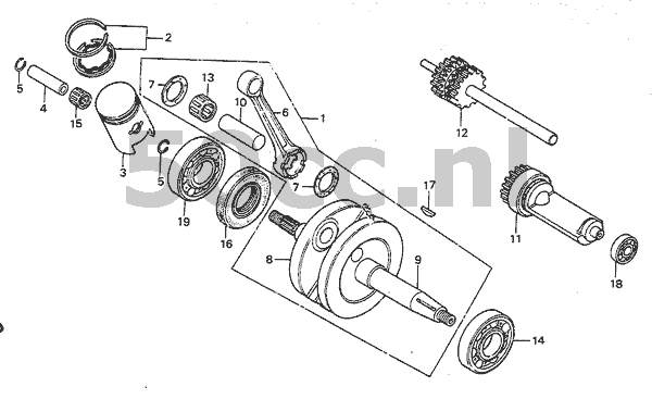 Exploded view honda - mt5 - krukasscooters, bromfietsen en 2-takt ...