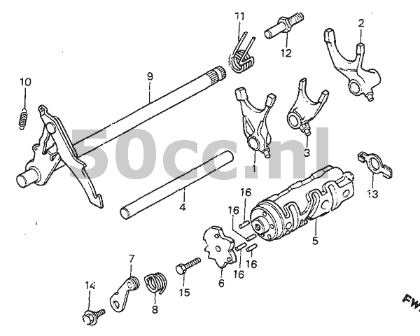 Exploded view honda - mt5 - schakelwalsscooters, bromfietsen en 2-takt ...