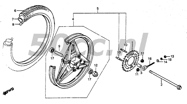 Exploded view honda - mb5 - achterwielscooters, bromfietsen en 2-takt ...